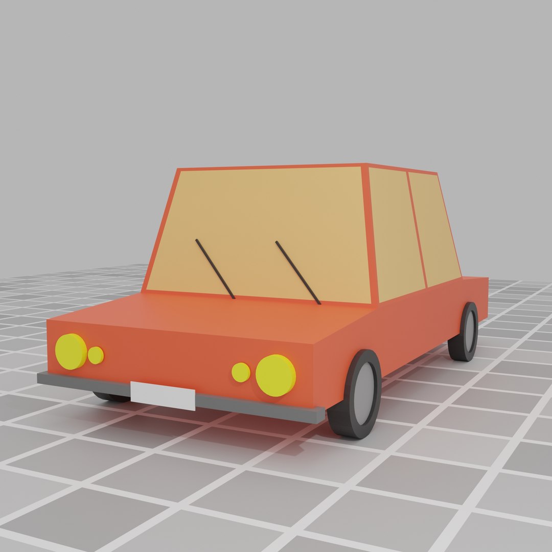 Low Poly Red Car 3D Model - TurboSquid 2064363