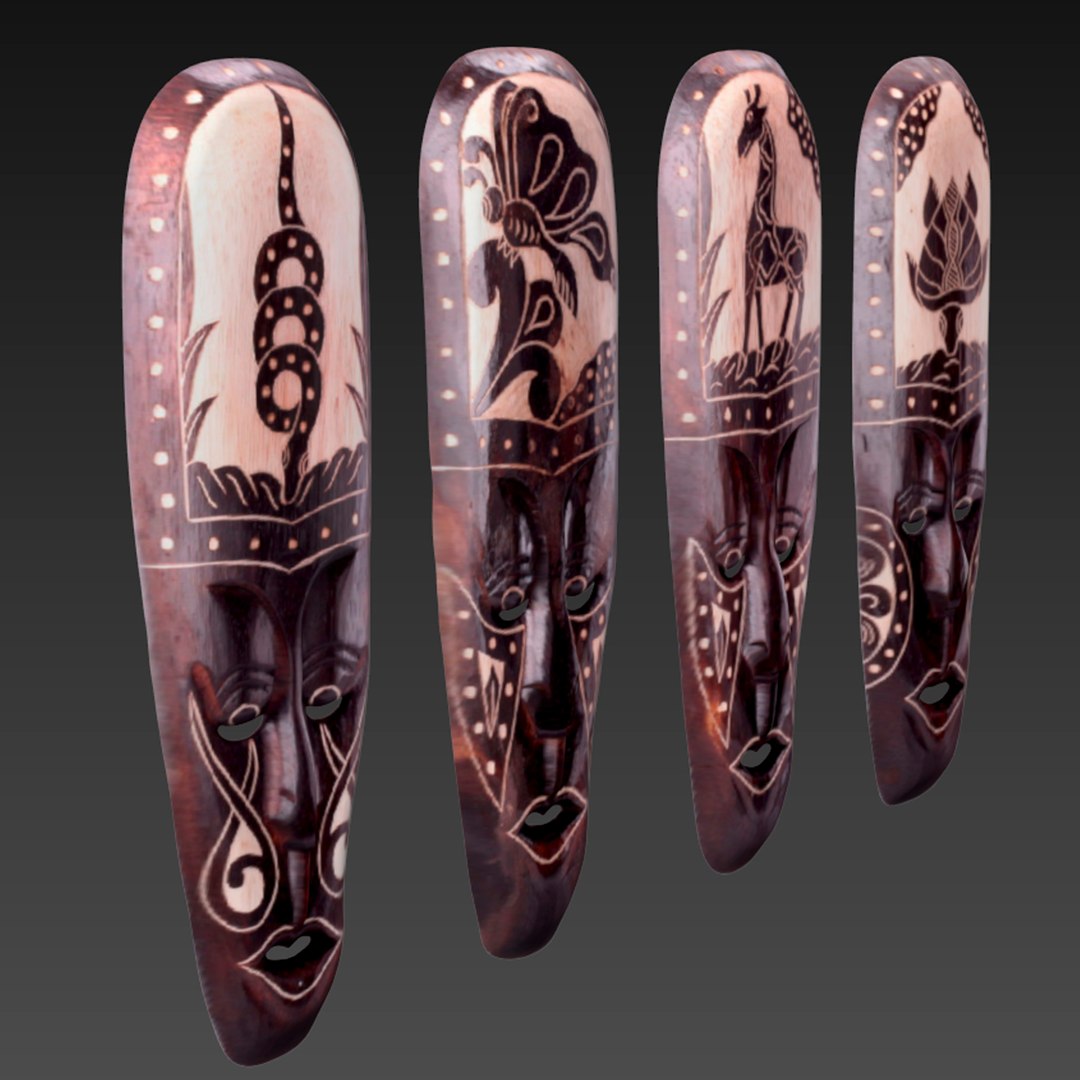 Wooden wall decorative mask 3D model - TurboSquid 1379864