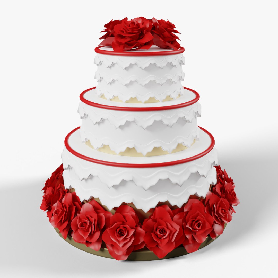 Tier Wedding Cake 3D Model - TurboSquid 1339004
