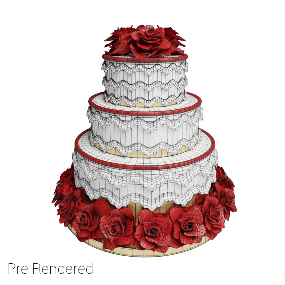 Tier Wedding Cake 3D Model - TurboSquid 1339004