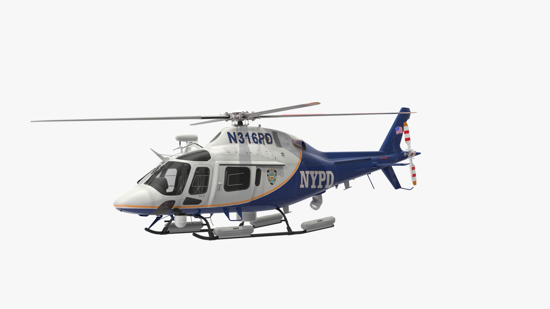Helicopter AgustaWestland AW119 Police Rigged for Maya model ...