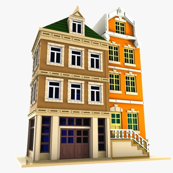 3d cartoon house toon