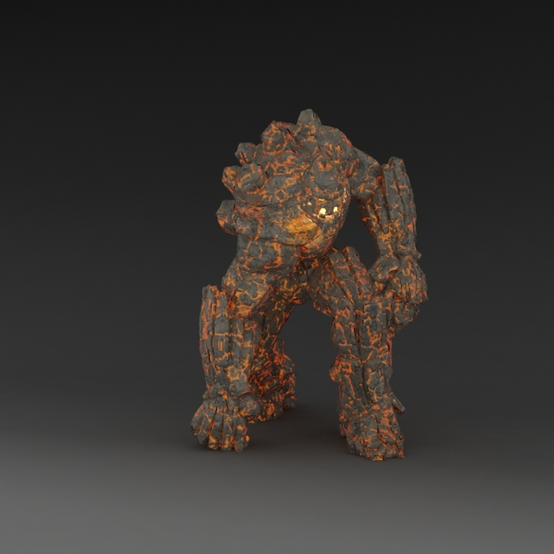 Rigged Character Animation Golem Max