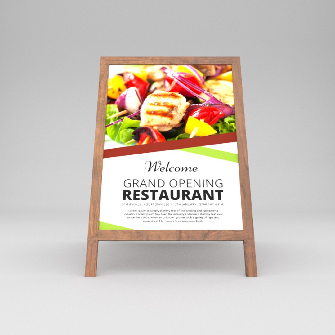 3D Model Restaurant Board - TurboSquid 1166536