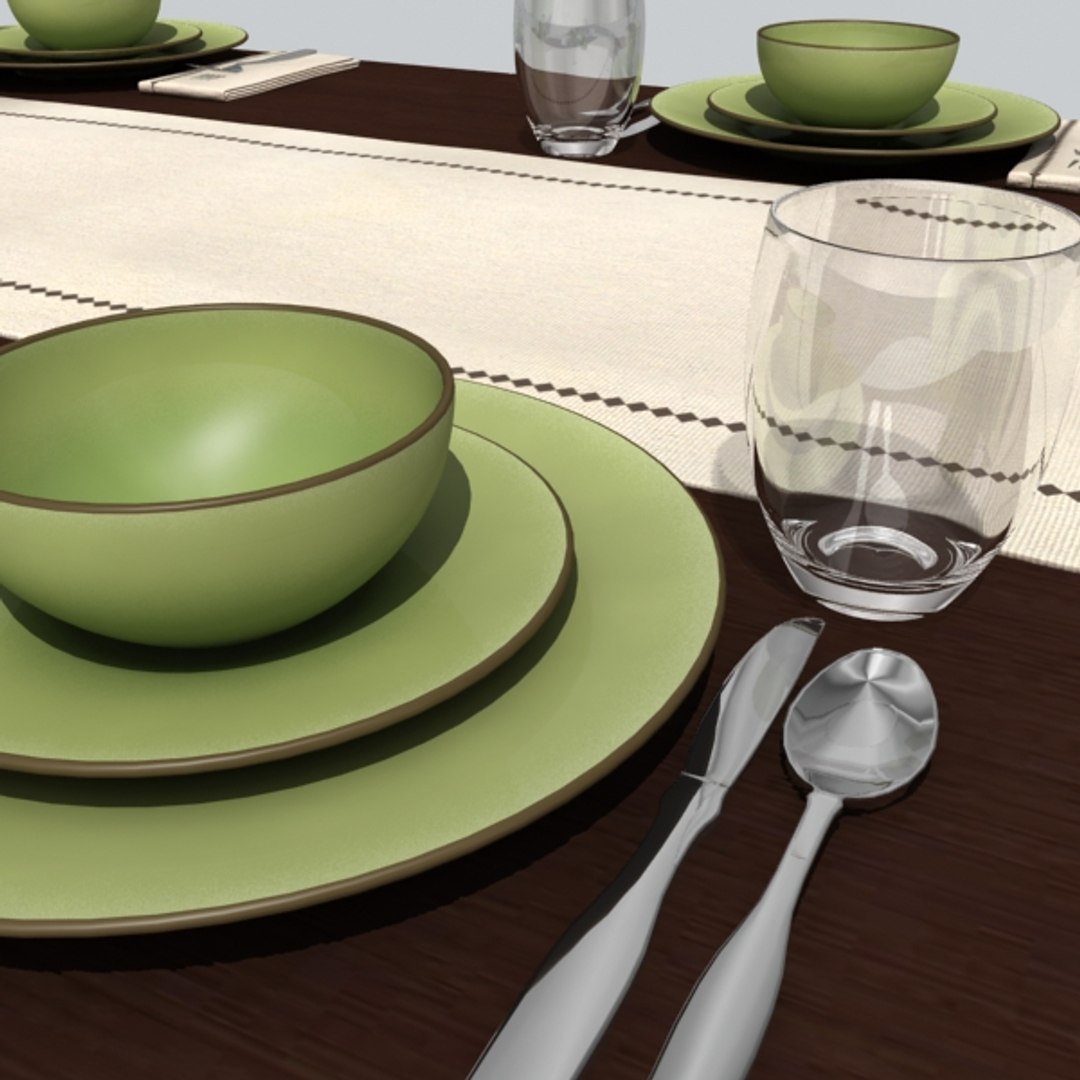 3d dining set model