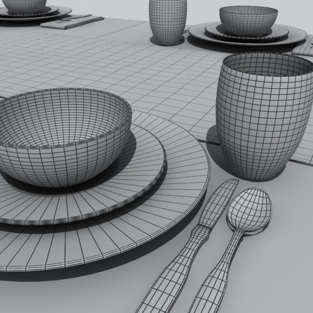 3d dining set model