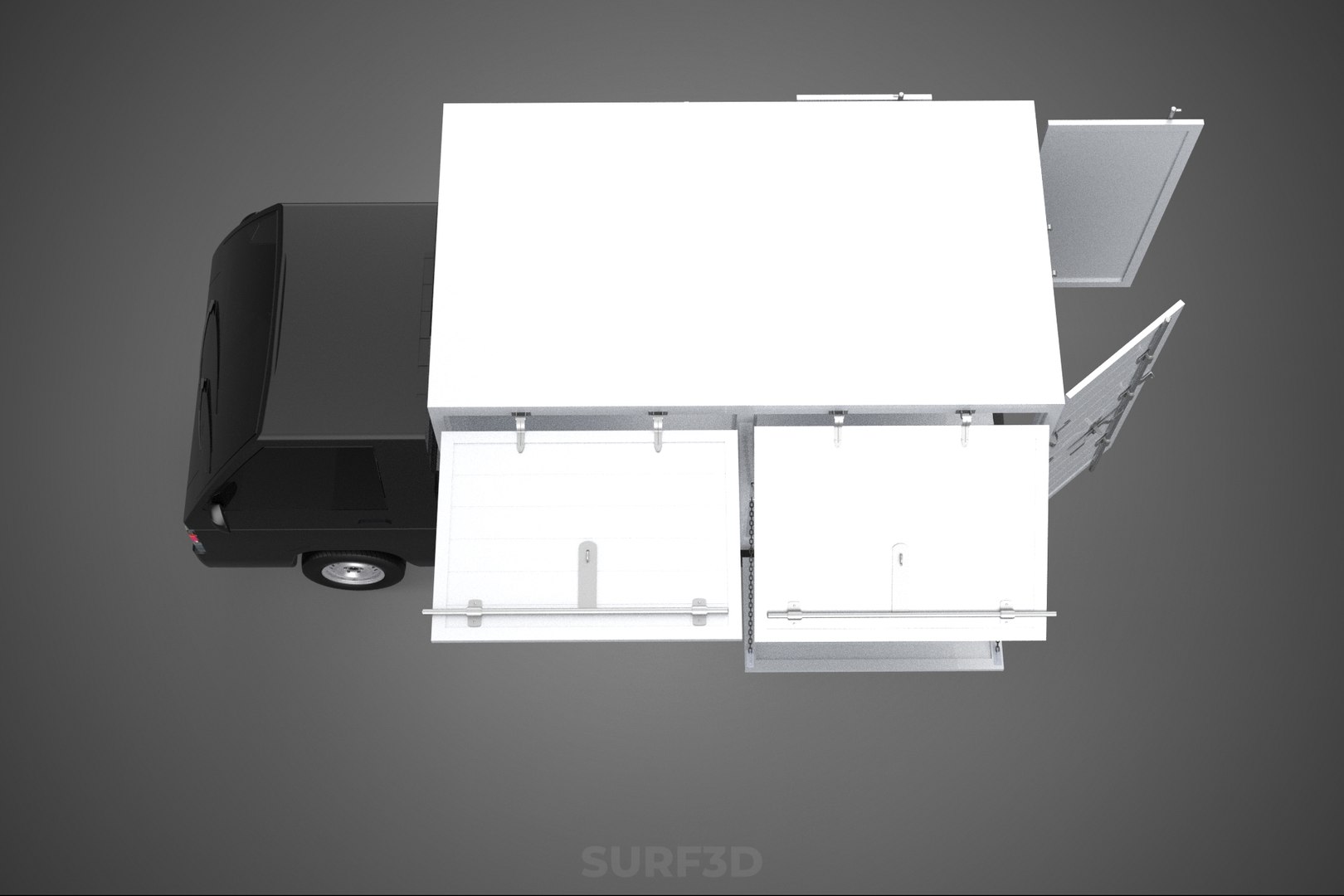 3D PICKUP BOX TRUCK CARGO FREIGHT CUBE VAN CAR Model - TurboSquid 2433257