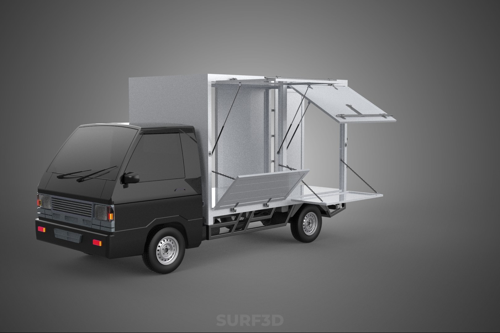 3D PICKUP BOX TRUCK CARGO FREIGHT CUBE VAN CAR Model - TurboSquid 2433257