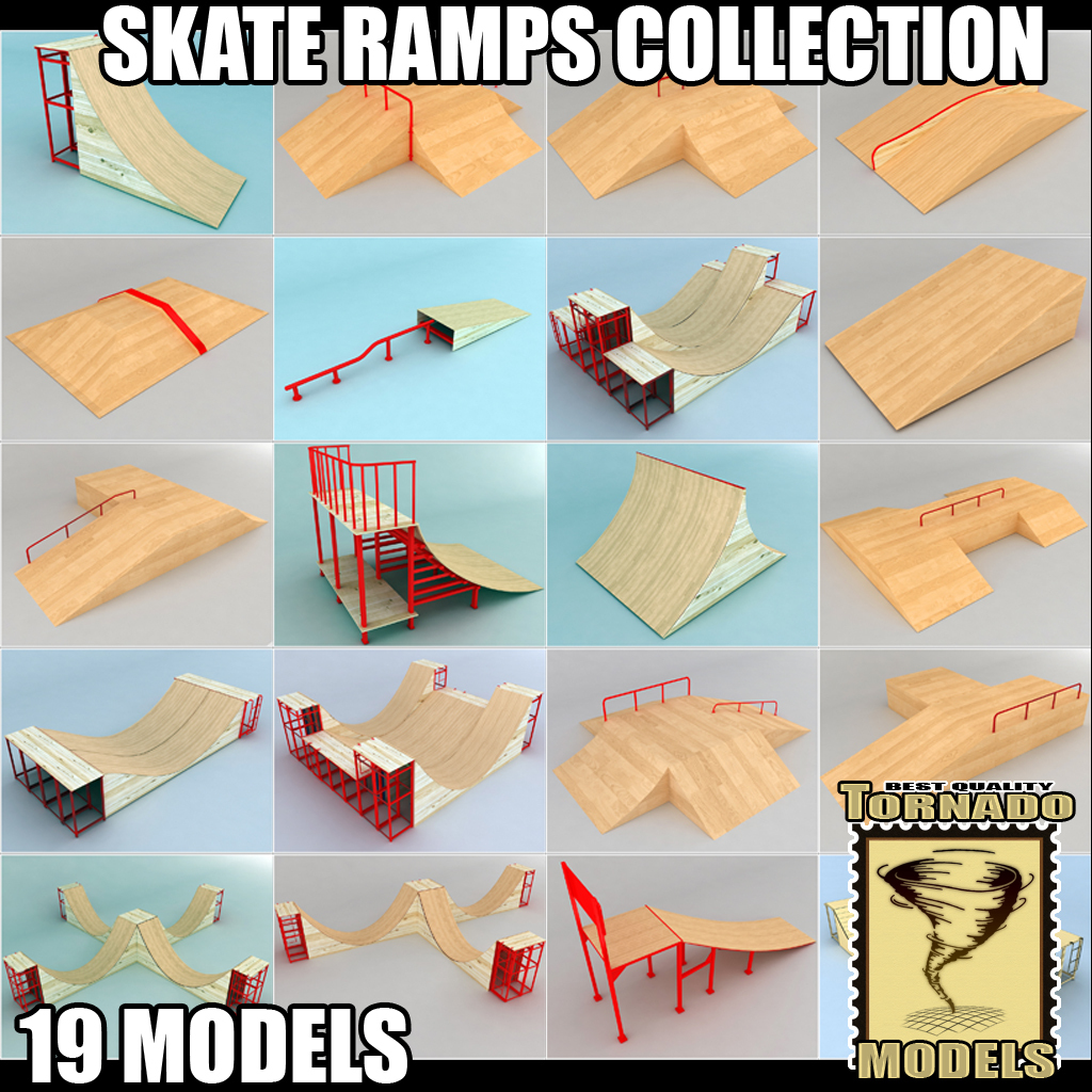 skate ramps 3d model