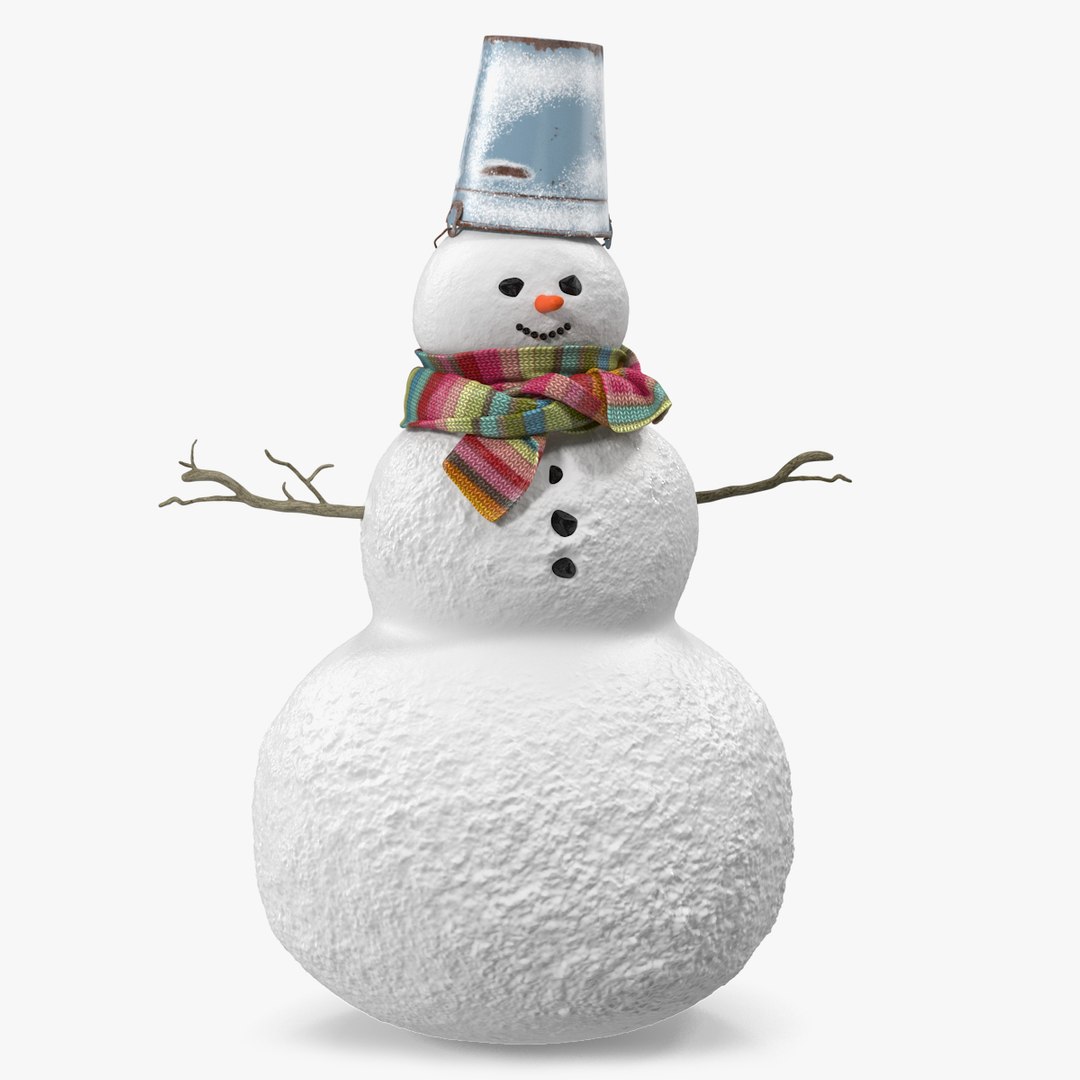 3D Christmas Snowman Snow - TurboSquid 1358176