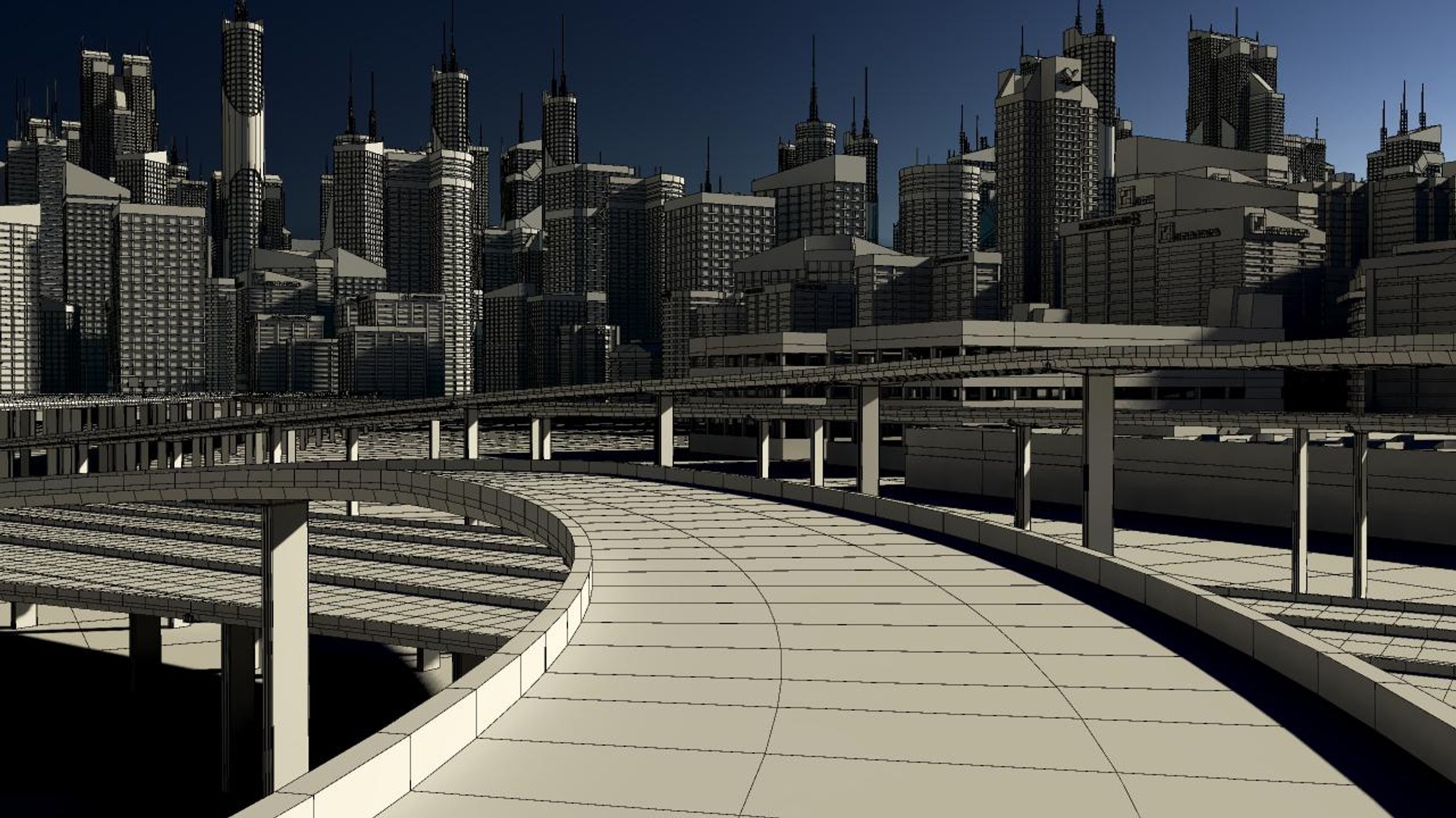 Freeway City Environment Road Model - TurboSquid 1339701