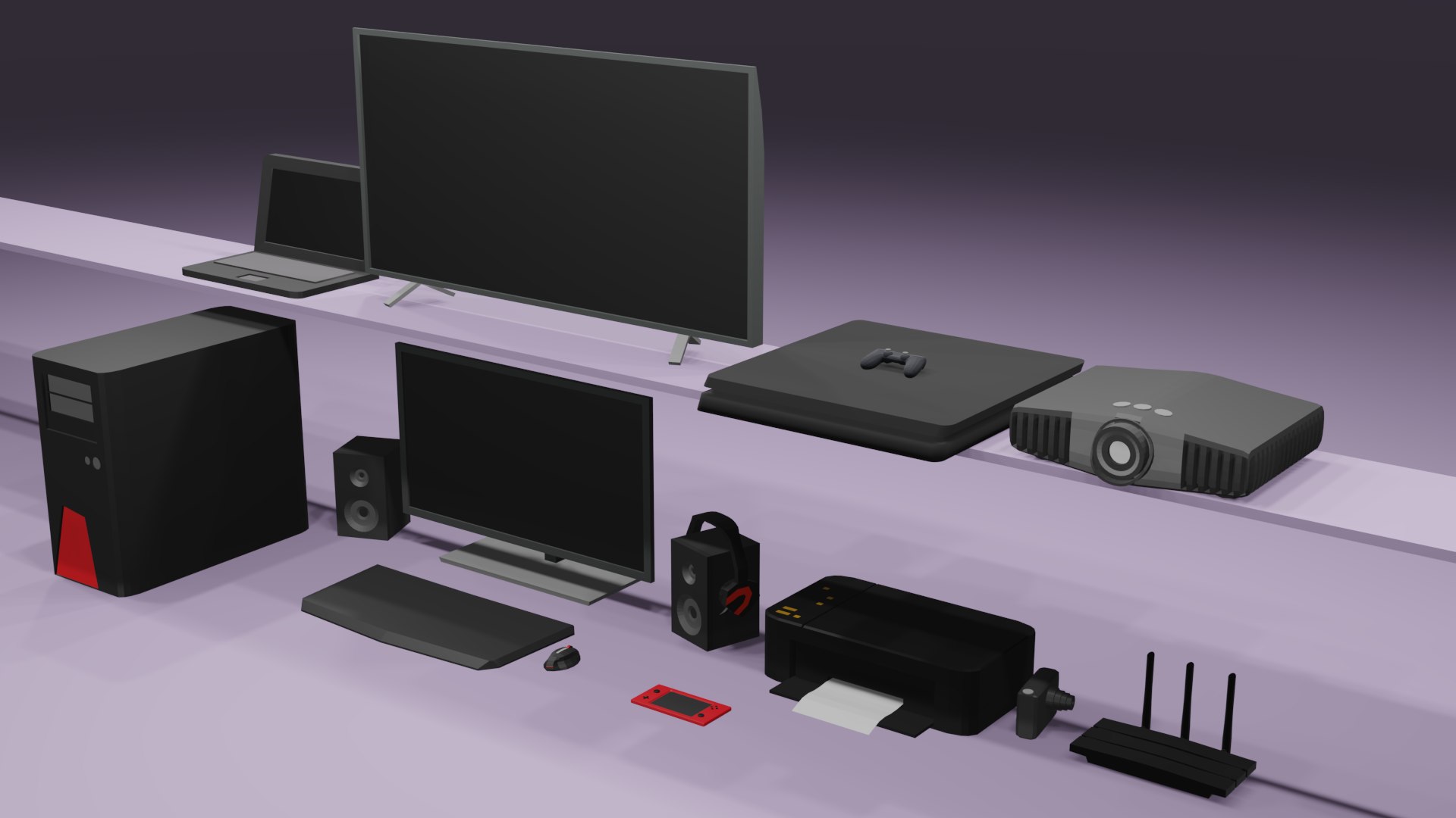 3D Low Poly Electronic Pack - TurboSquid 1742622