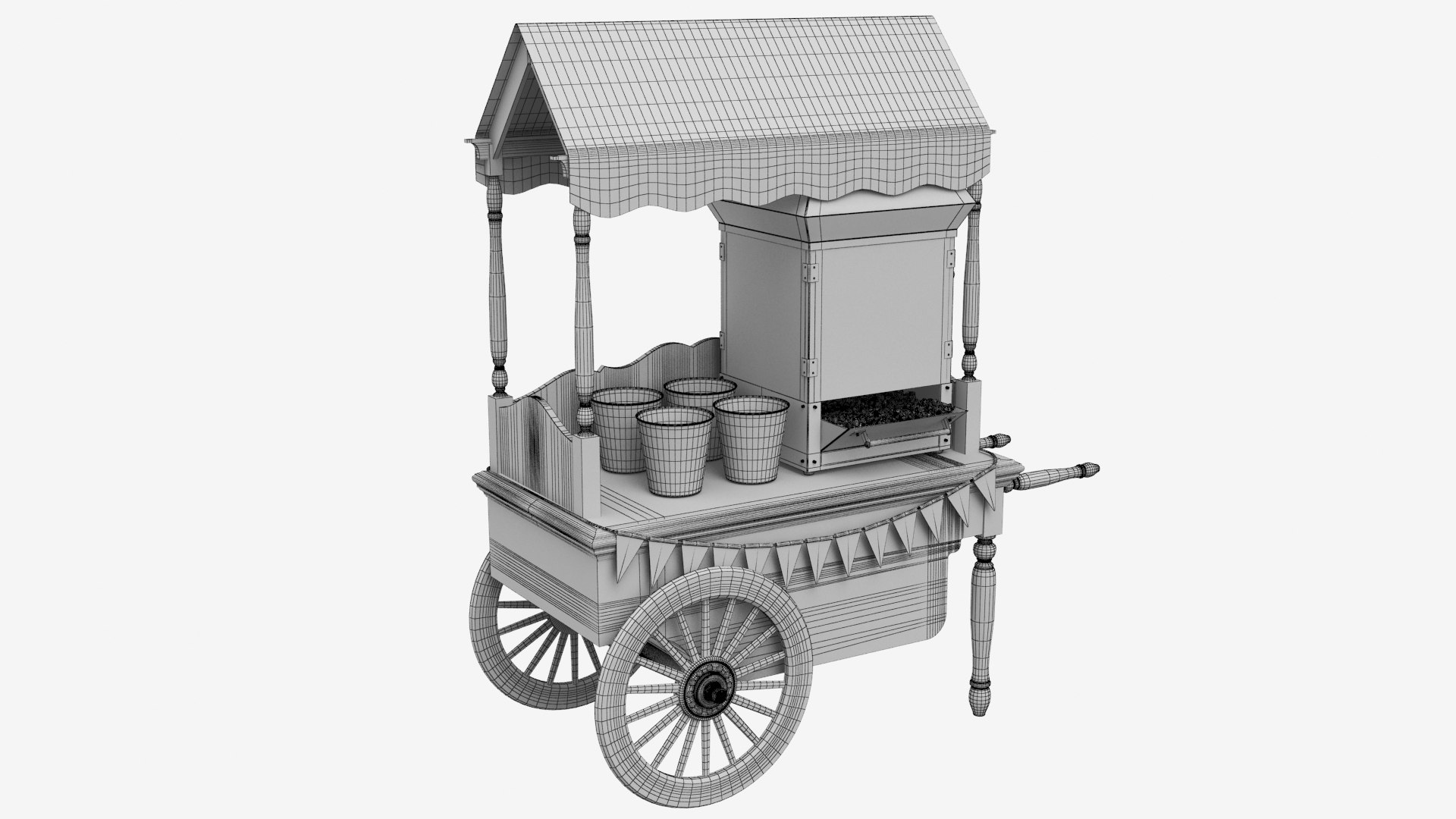 3D Popcorn Cart Car - TurboSquid 1278287