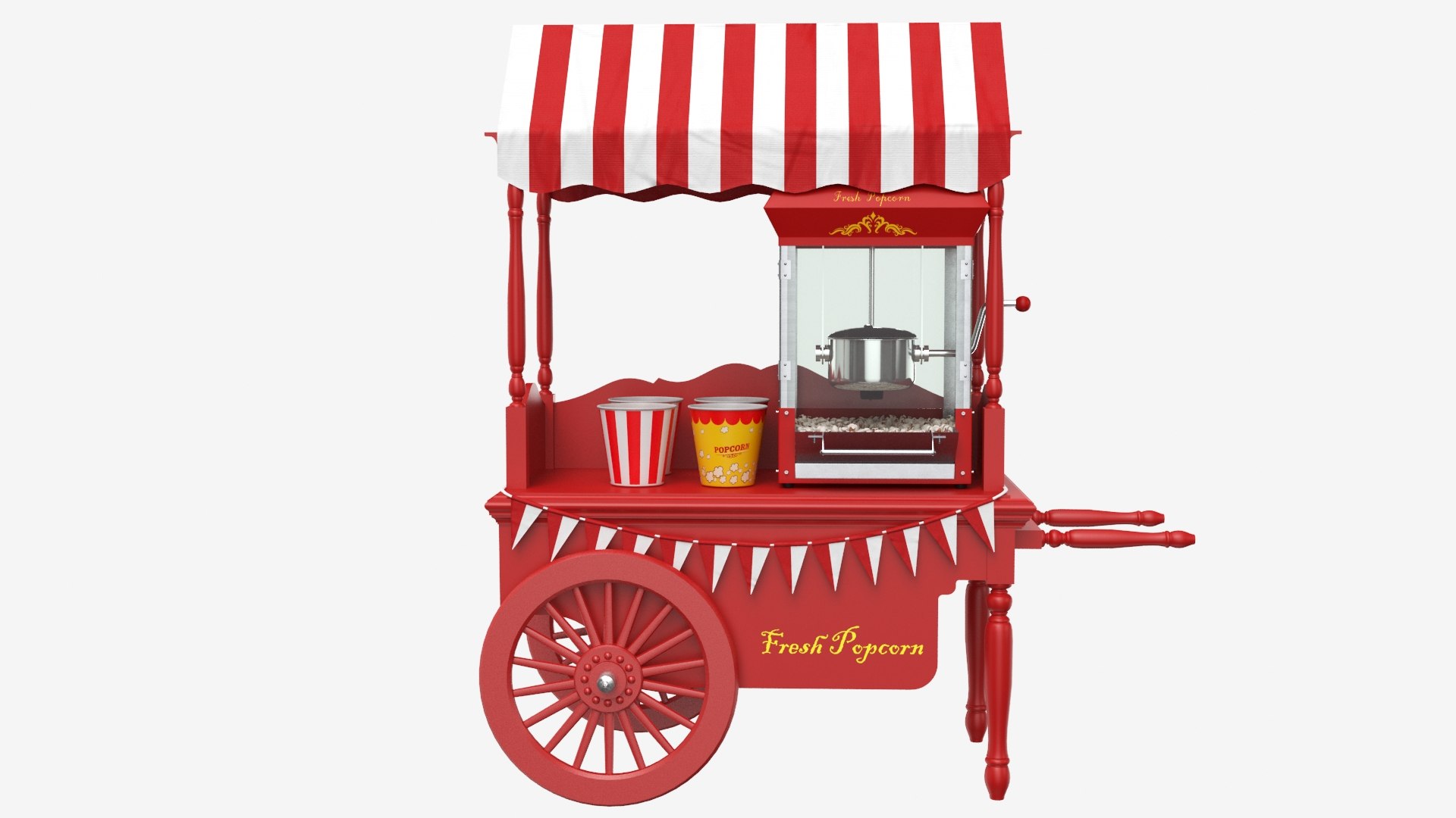 3D Popcorn Cart Car - TurboSquid 1278287