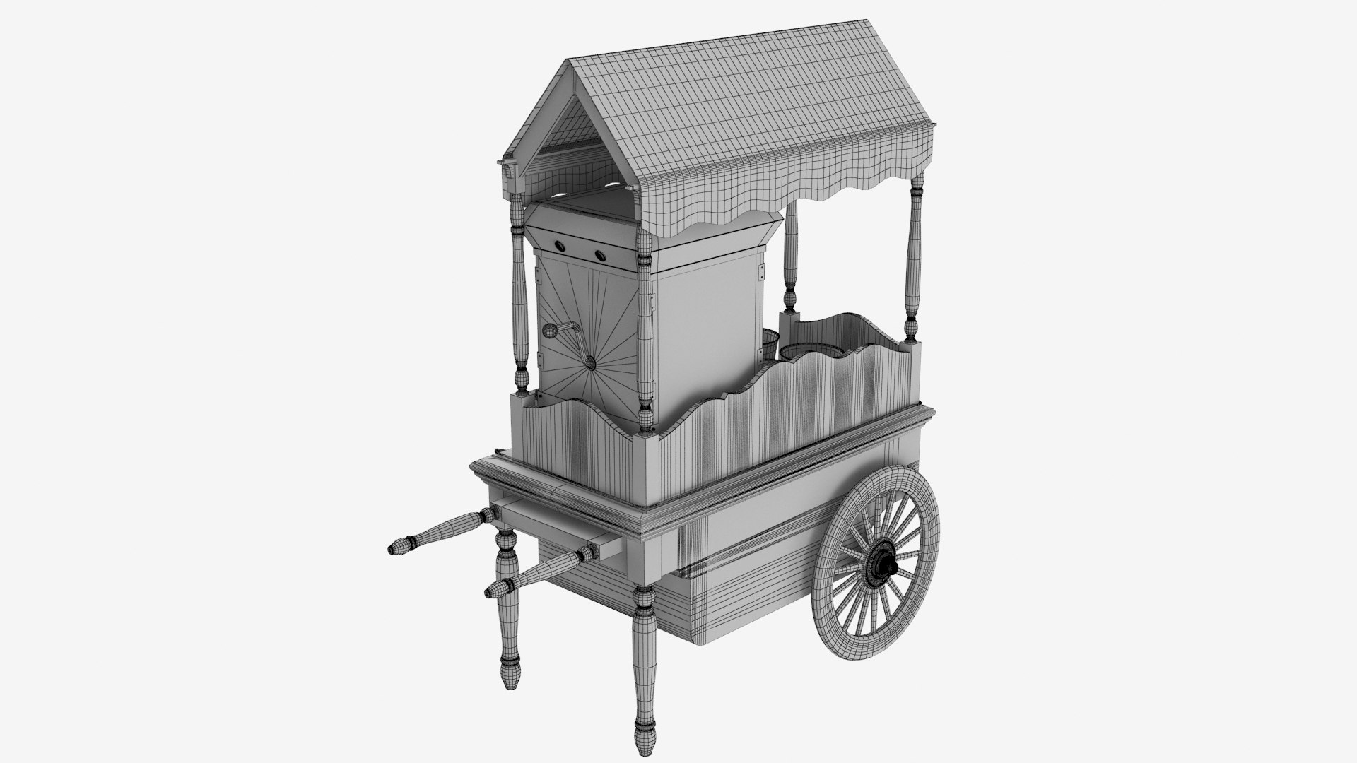 3D Popcorn Cart Car - TurboSquid 1278287