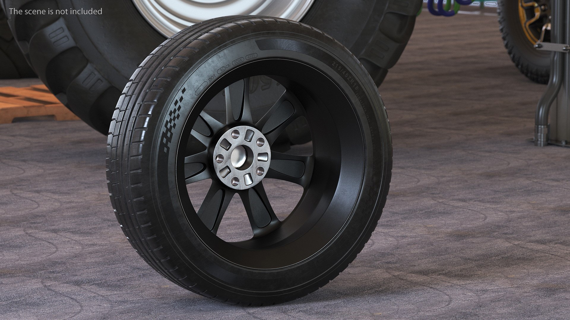 Car Wheel Rim Carrying Tire 3D Model - TurboSquid 2058196