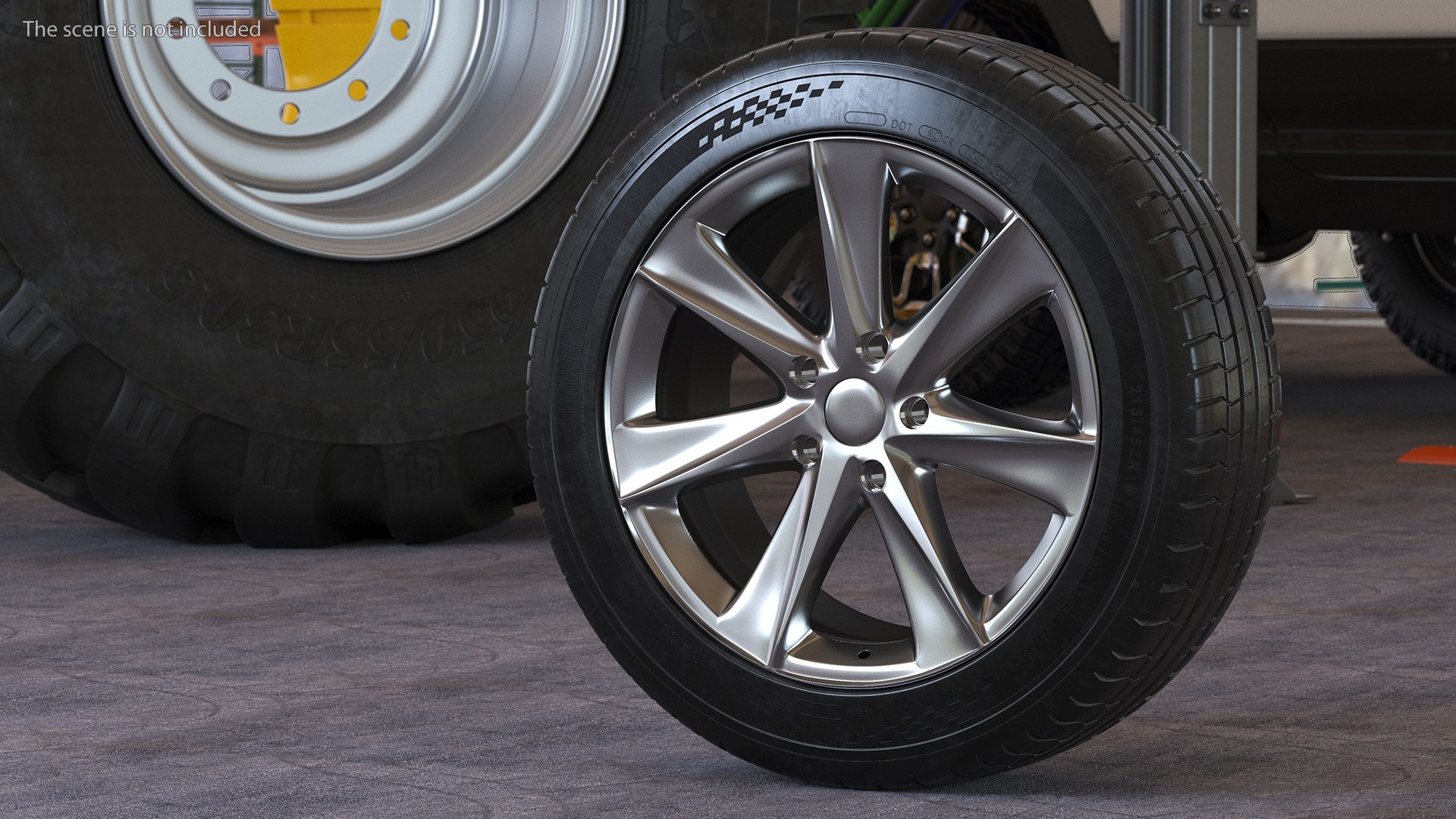 Car Wheel Rim Carrying Tire 3D Model - TurboSquid 2058196