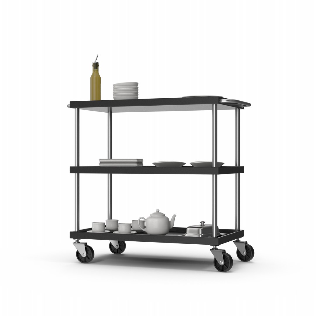 Service Trolley Set 3D Model - TurboSquid 2168082