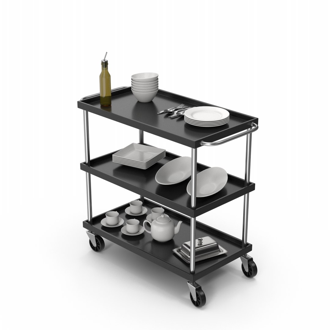 Service Trolley Set 3D Model - TurboSquid 2168082