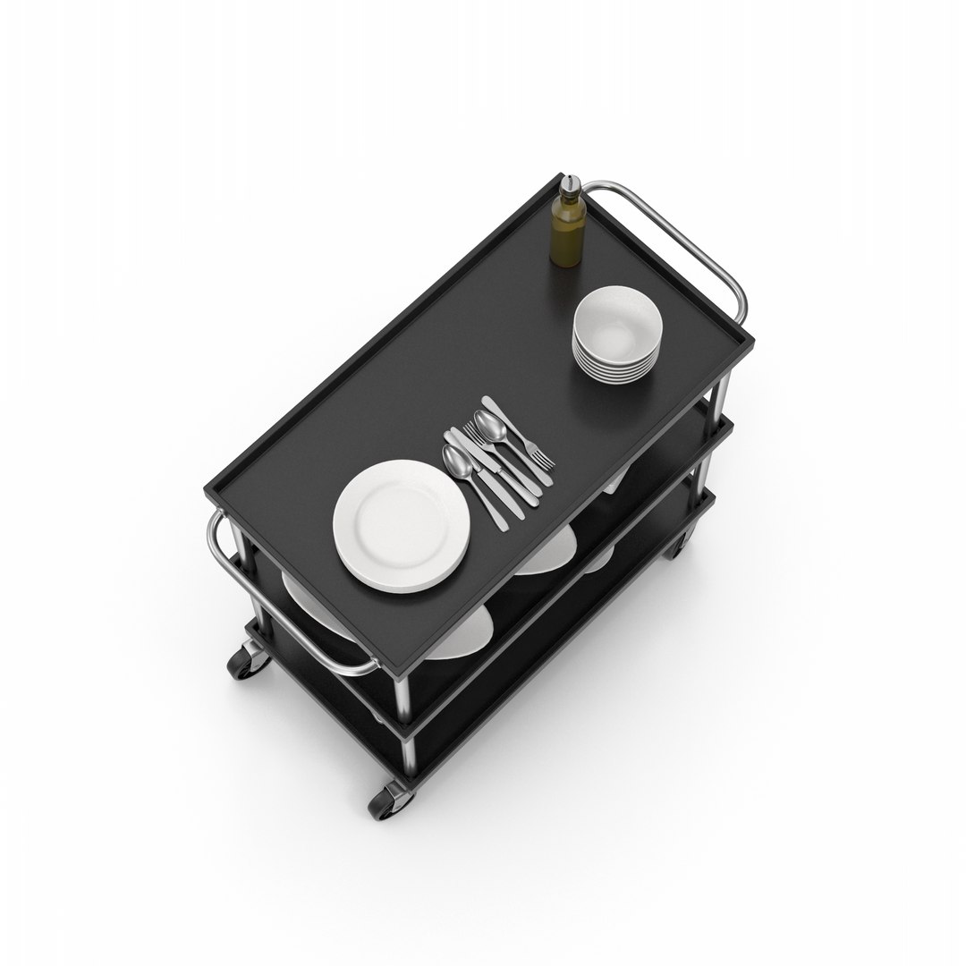 Service Trolley Set 3D Model - TurboSquid 2168082