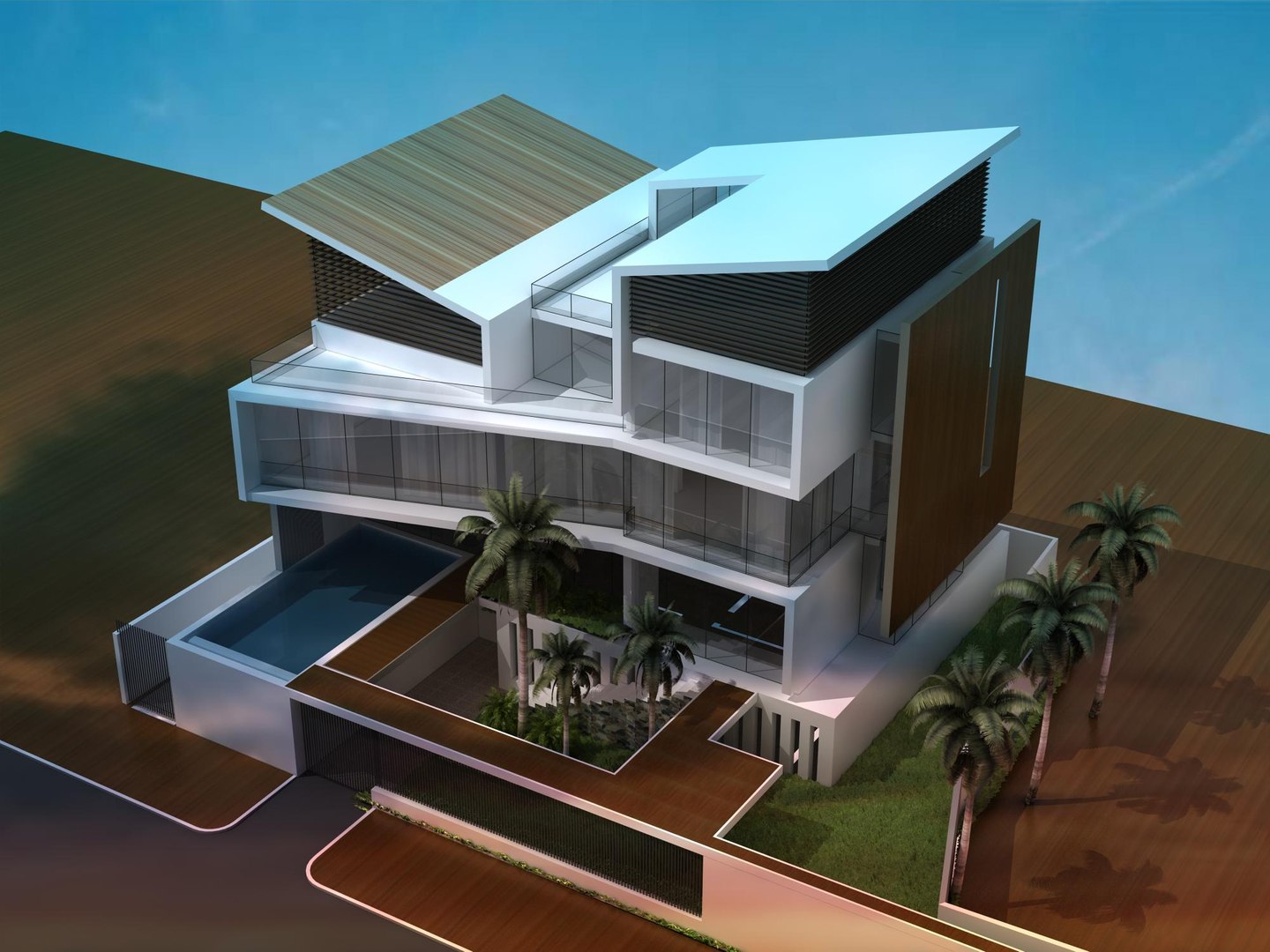 Acp house elevation 3D model - TurboSquid 1521486