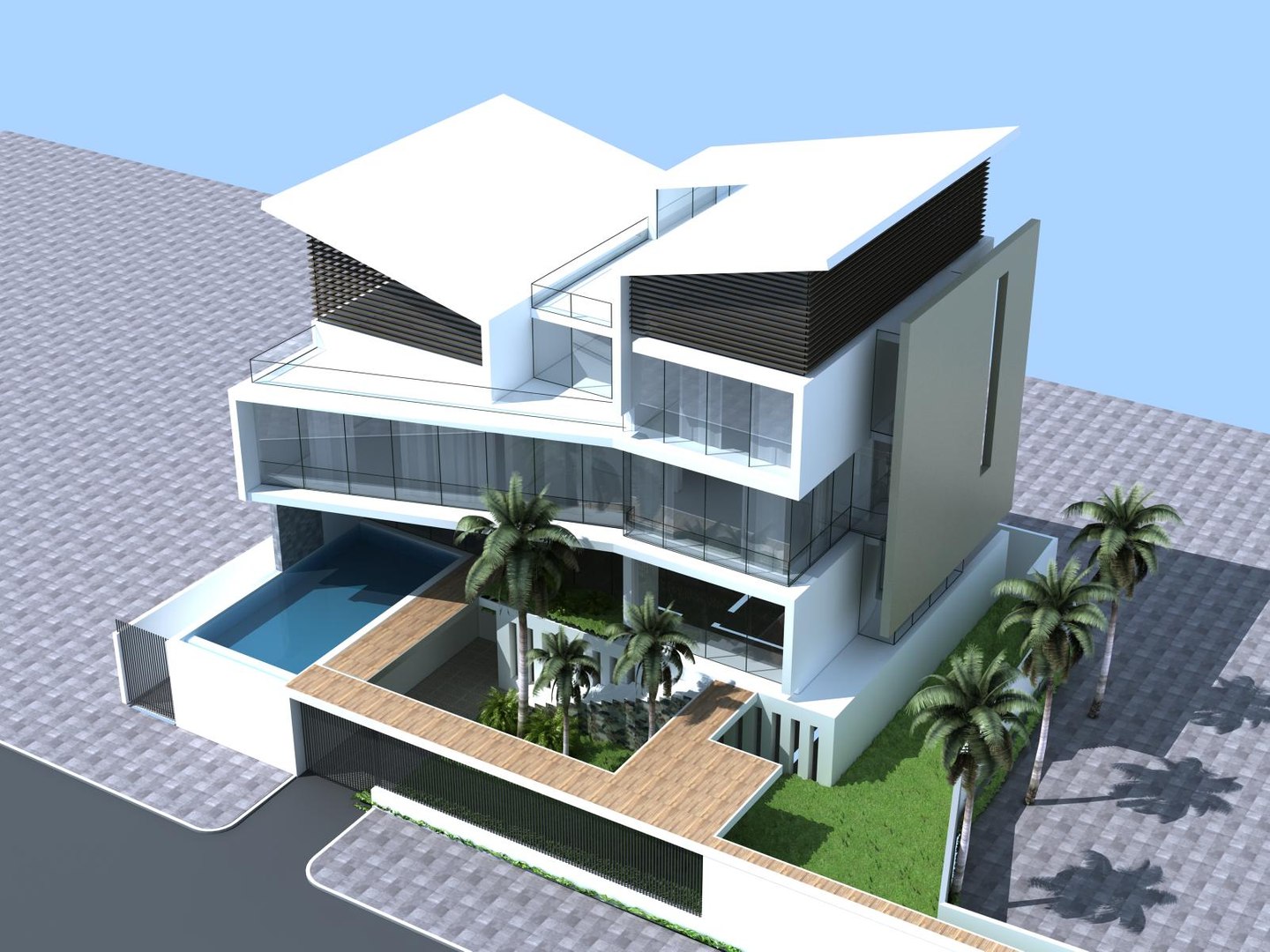 Acp house elevation 3D model - TurboSquid 1521486