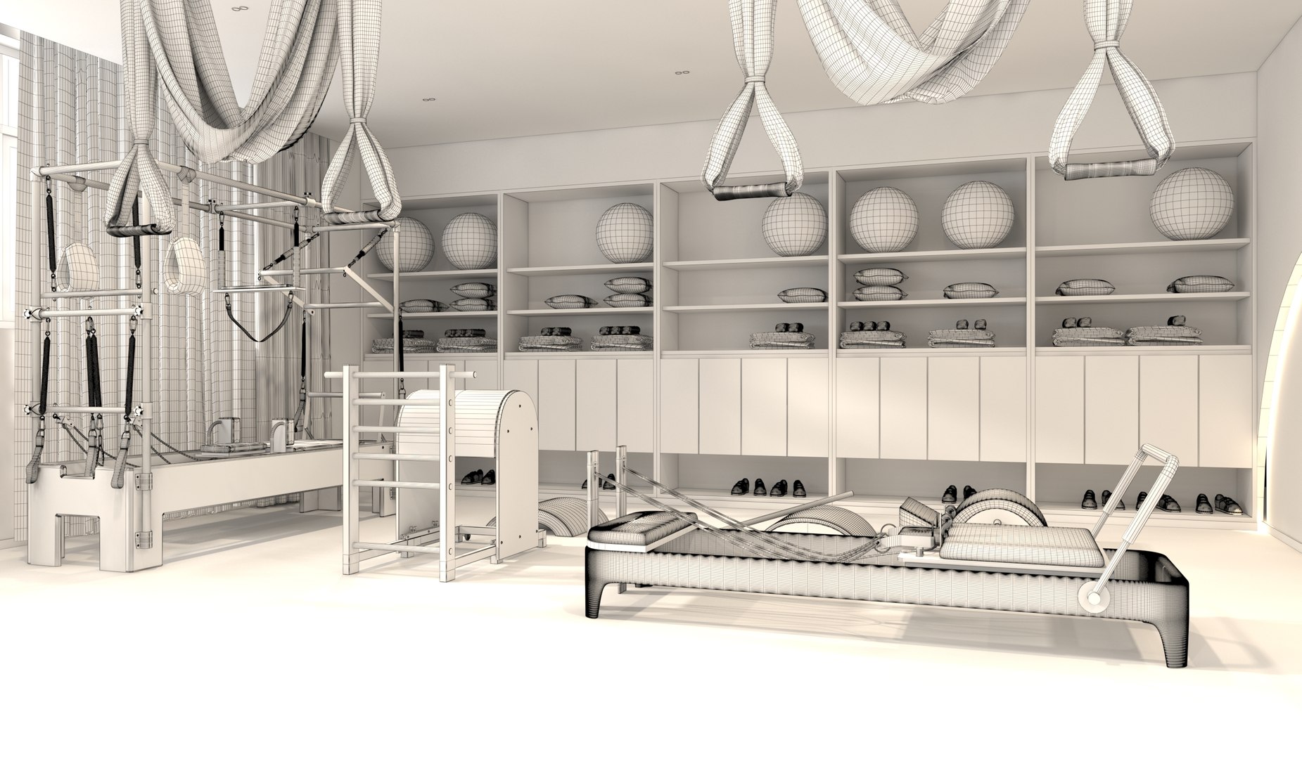 Modern Pilates Studio Interior Scene 3D Model - TurboSquid 2394752