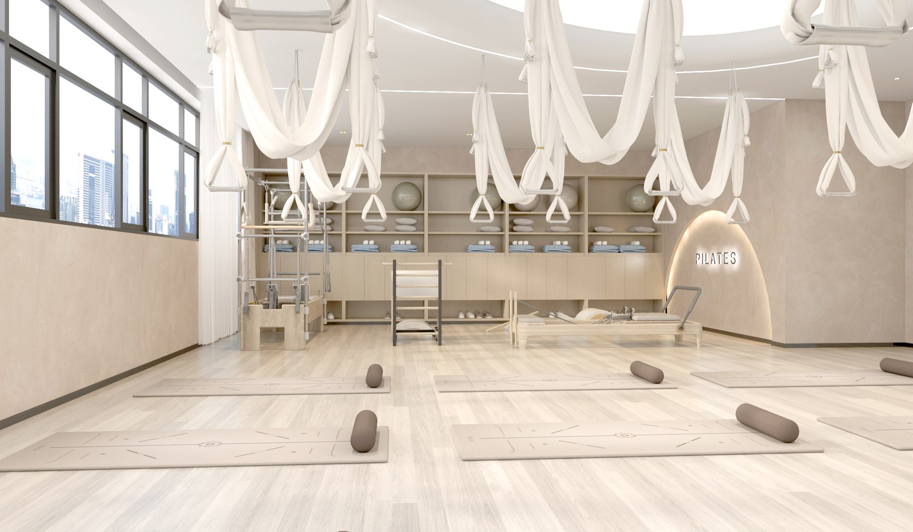 Modern Pilates Studio Interior Scene 3D Model - TurboSquid 2394752