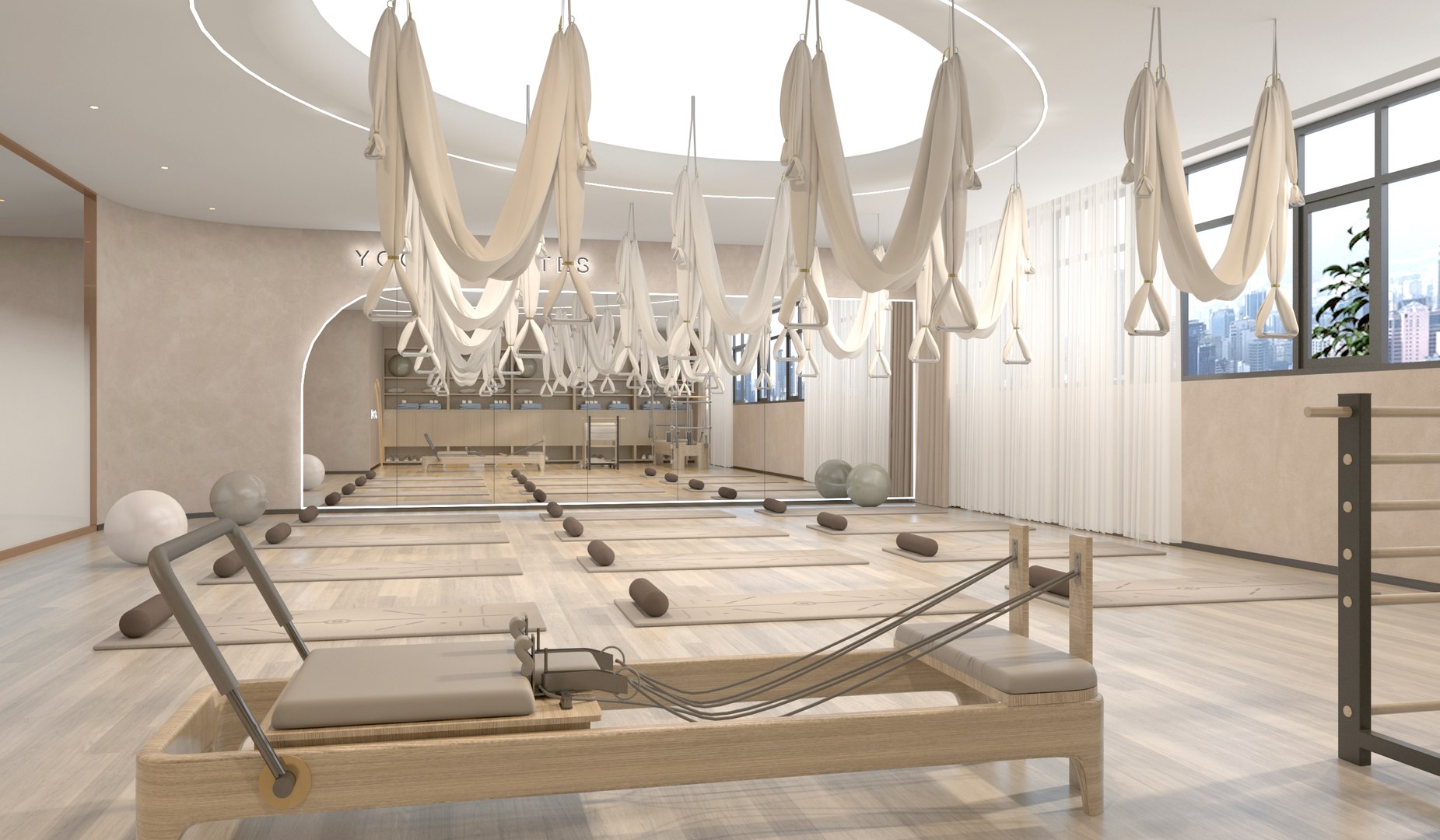 Modern Pilates Studio Interior Scene 3D Model - TurboSquid 2394752