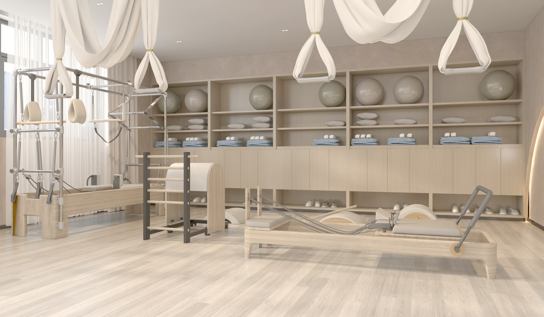 Modern Pilates Studio Interior Scene 3D Model - TurboSquid 2394752