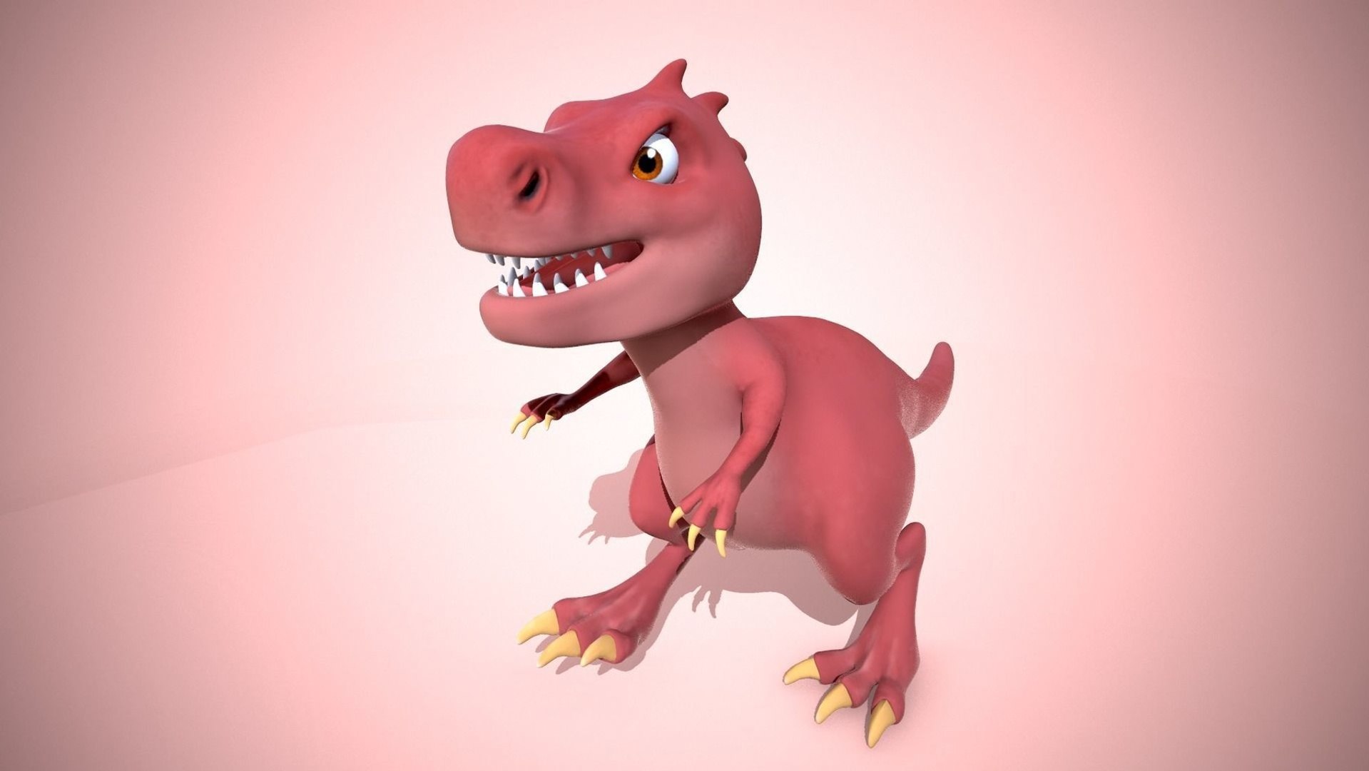 Dino Cartoon Red 3D Model - TurboSquid 1393571