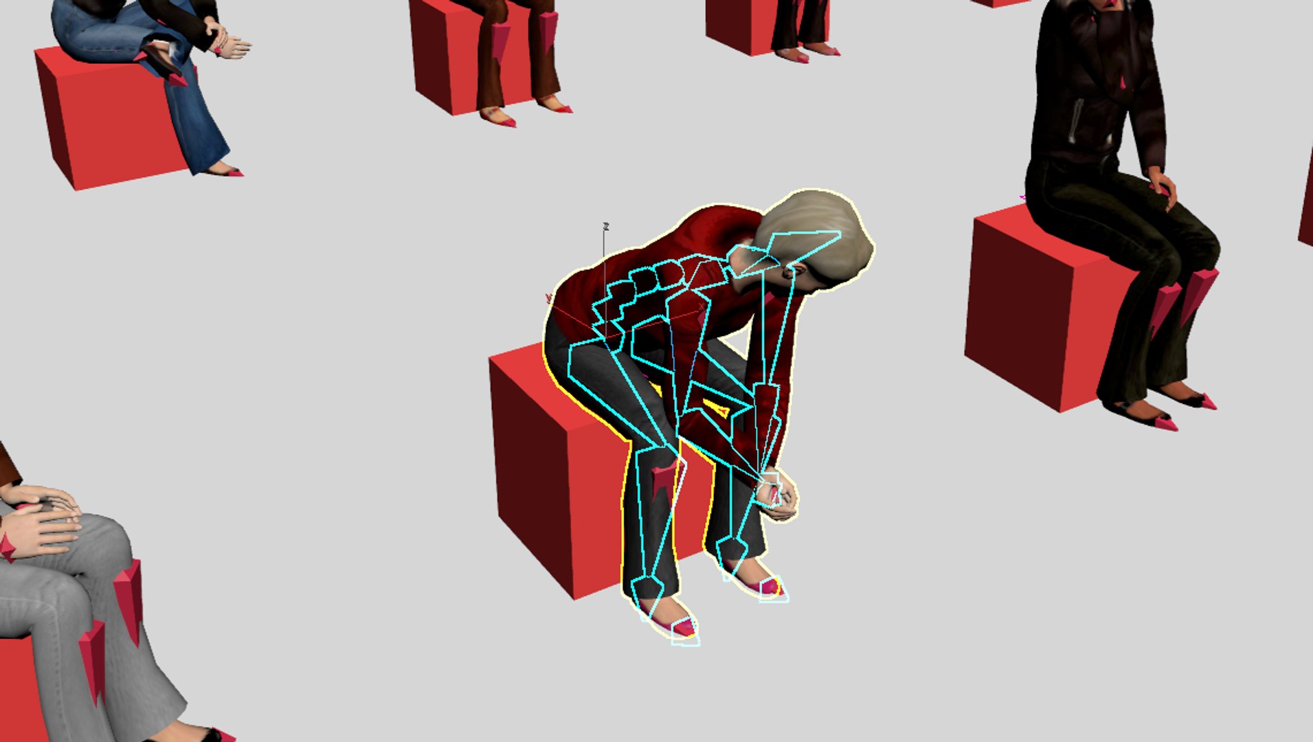 Low Poly Rigged And Animated Sitting Females Pack - 200 Pieces 3D Model ...