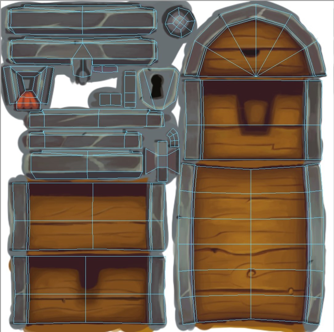 treasure chest polys obj