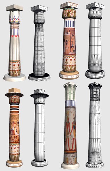 egyptian column 3d model