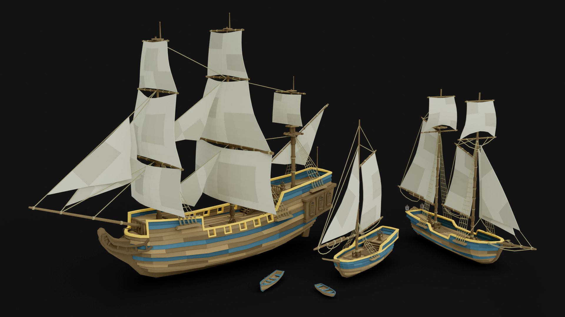 3D Pirates Low Poly Pack Model - TurboSquid 1988269