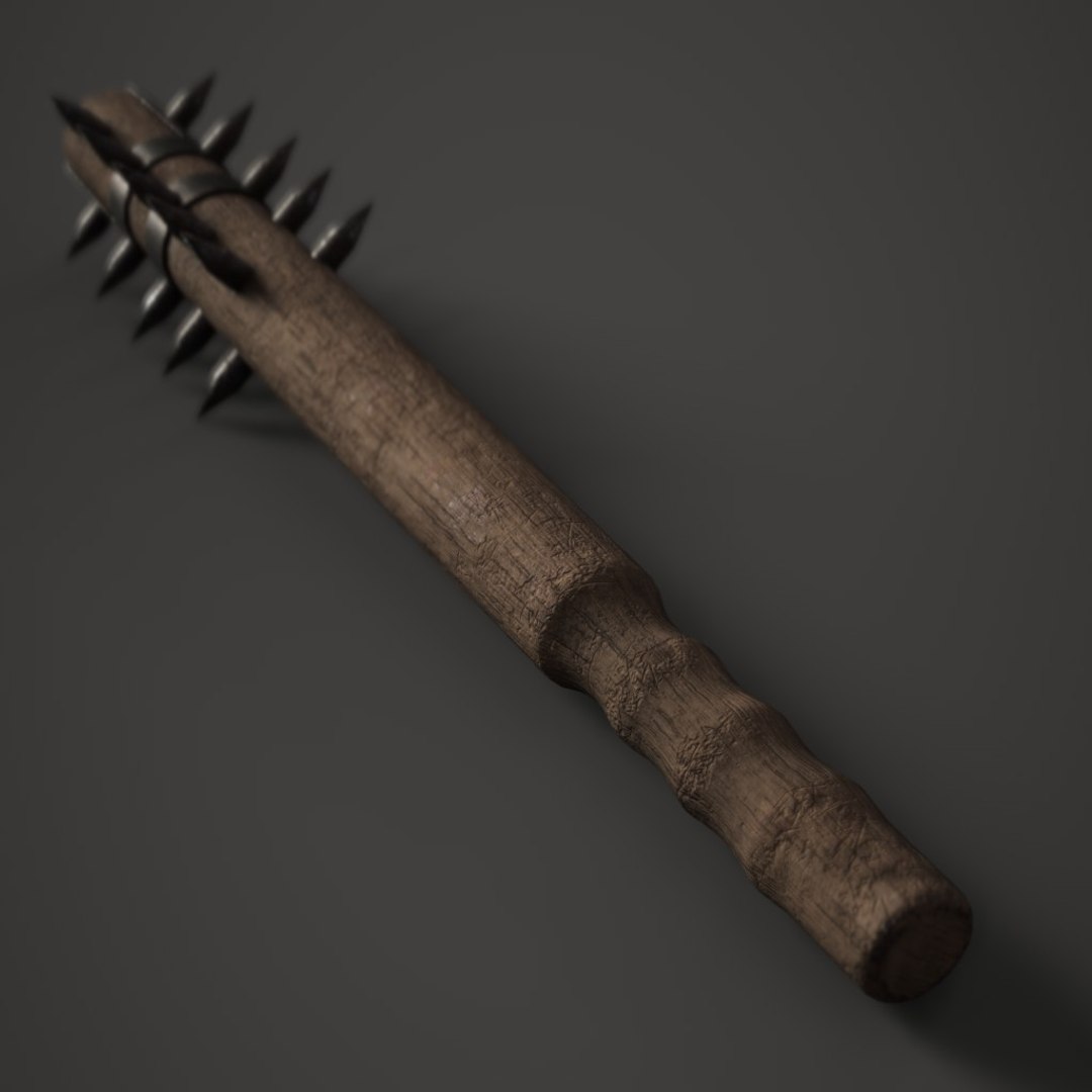 3D spiked wooden club model - TurboSquid 1234331