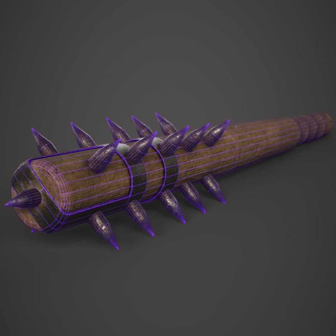 3D spiked wooden club model - TurboSquid 1234331