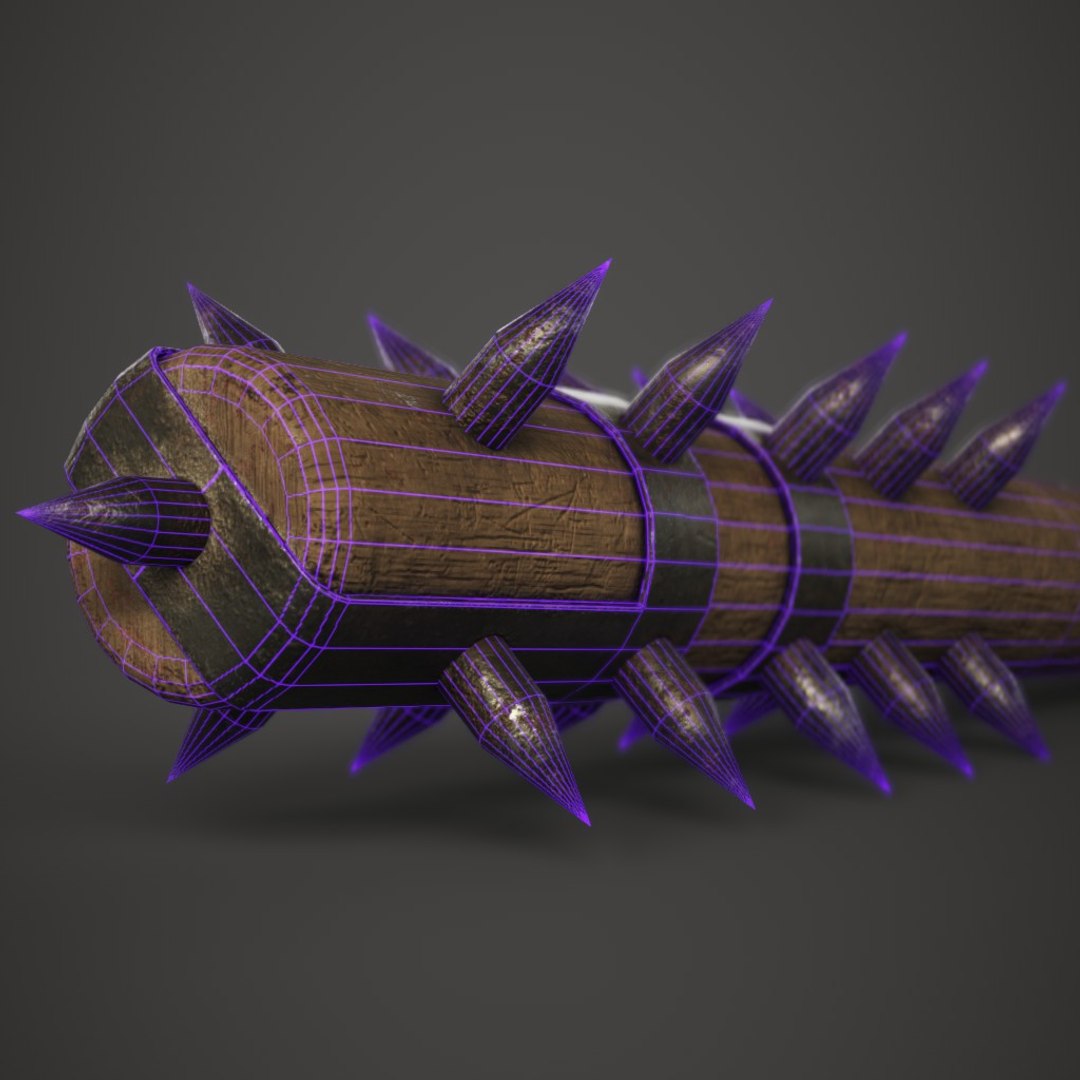 3D spiked wooden club model - TurboSquid 1234331