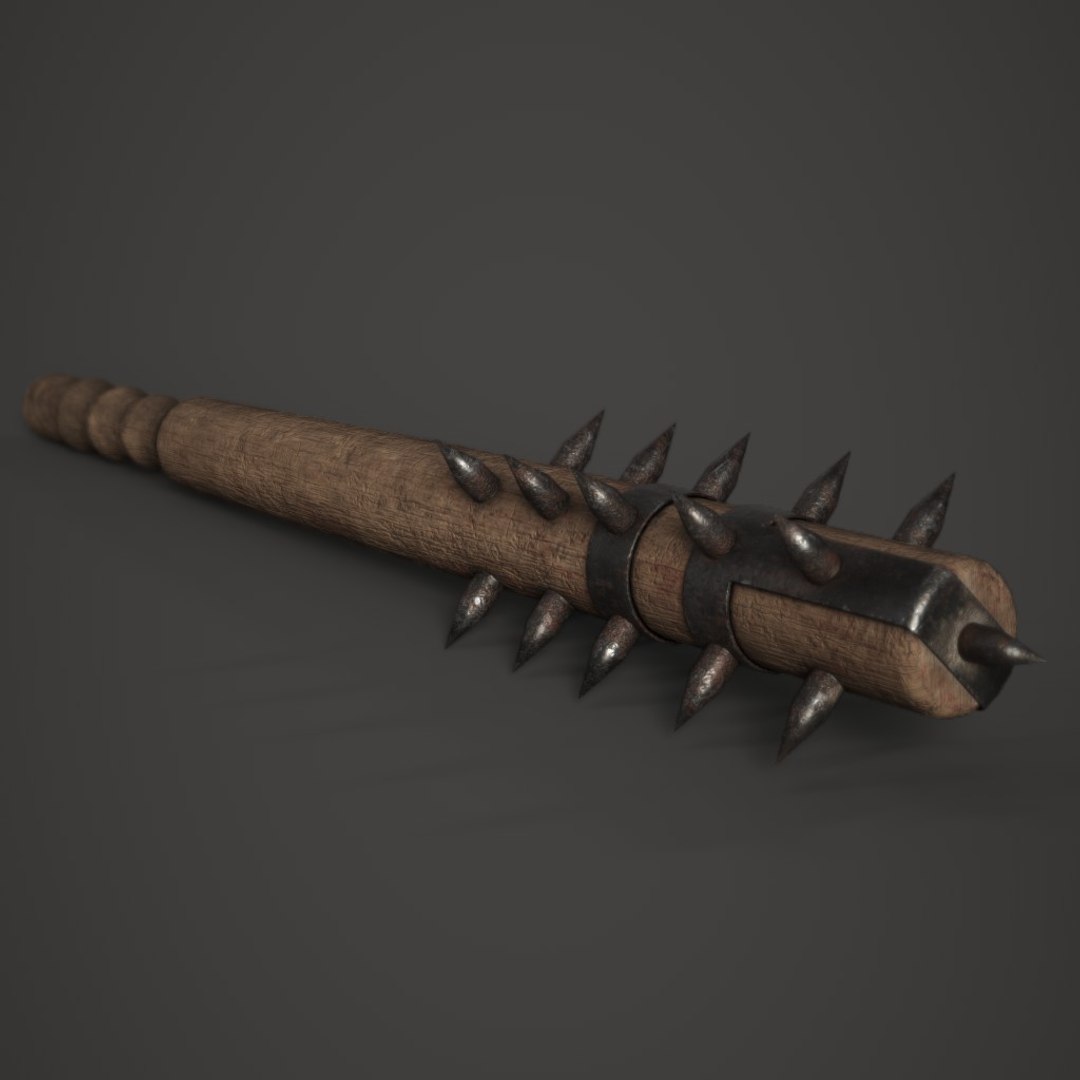 3D spiked wooden club model - TurboSquid 1234331