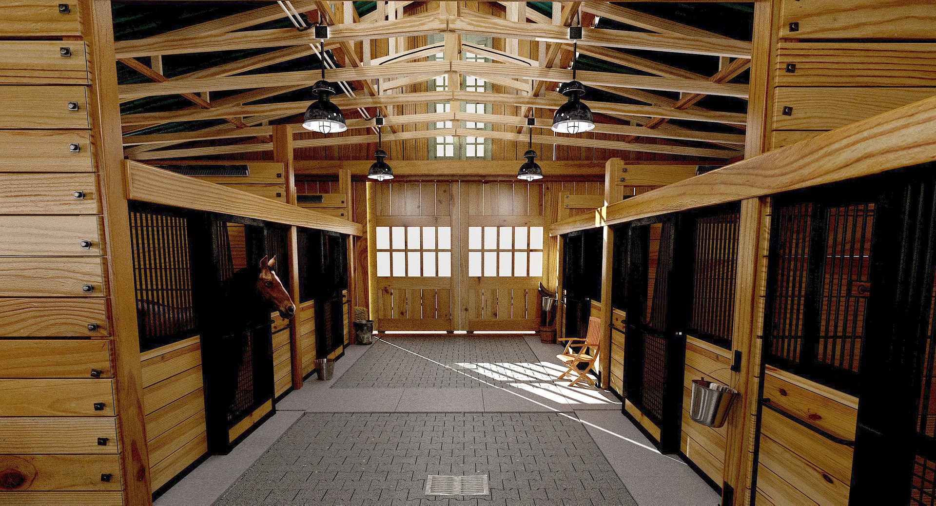 horse stable 3d model