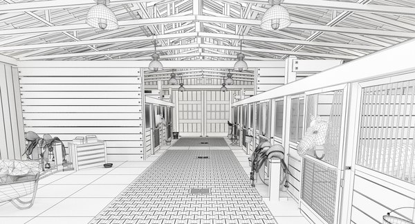 horse stable 3d model