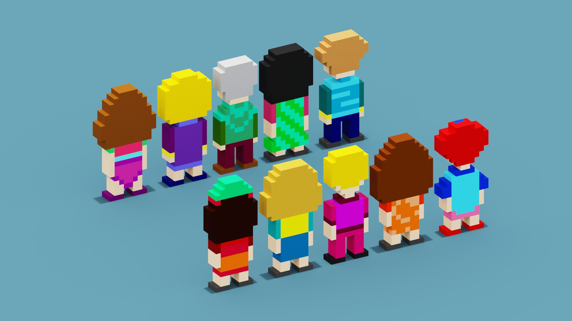 3D NFT Pixel Characters - TurboSquid 2025951