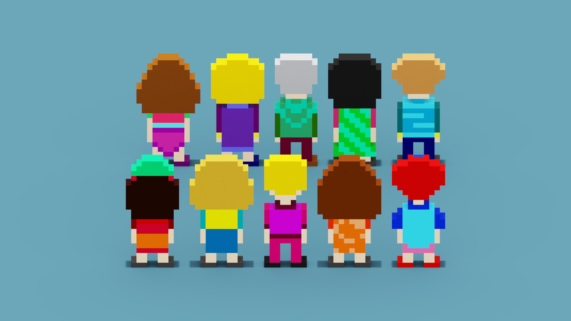 3D NFT Pixel Characters - TurboSquid 2025951