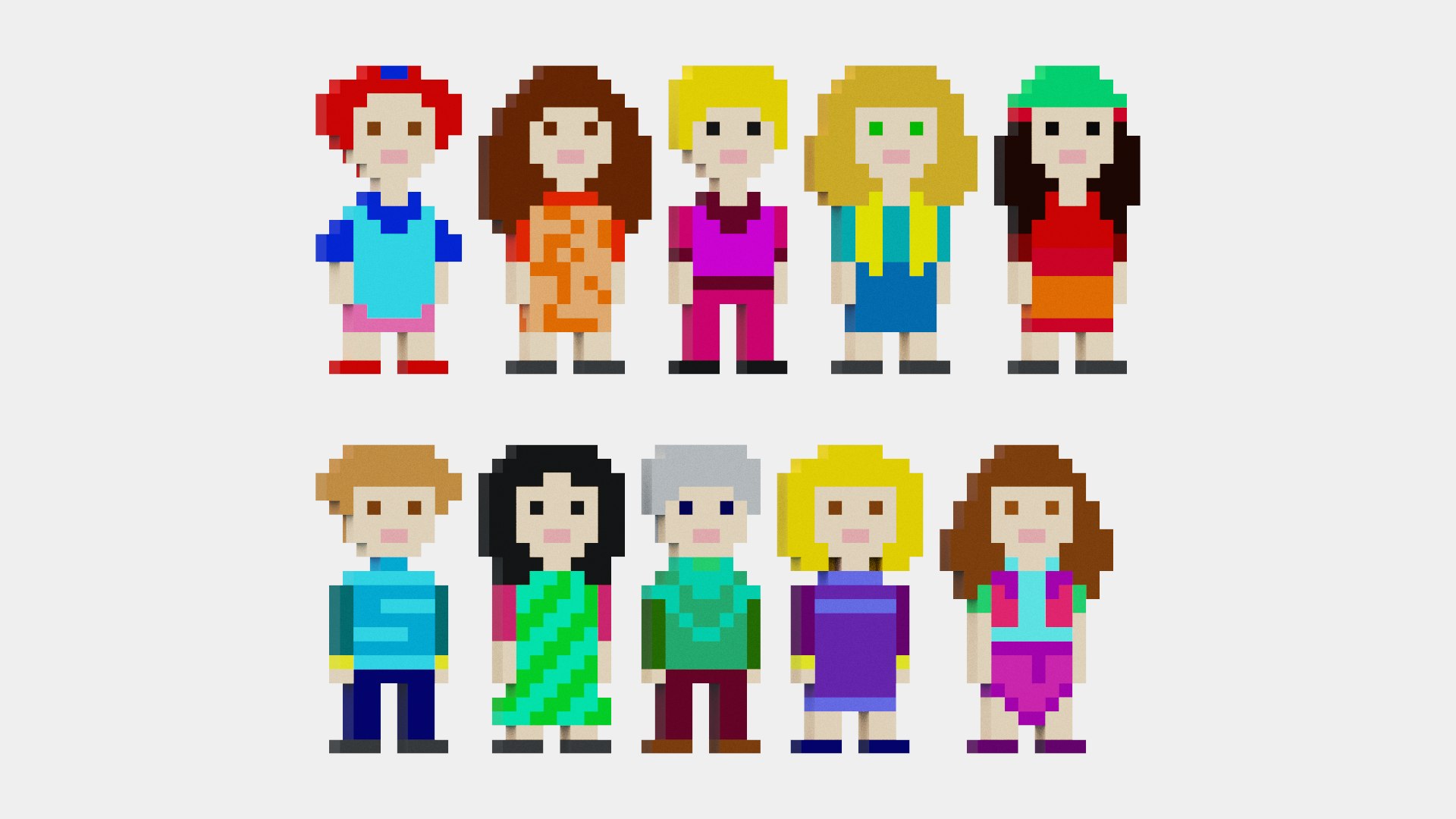 3D NFT Pixel Characters - TurboSquid 2025951