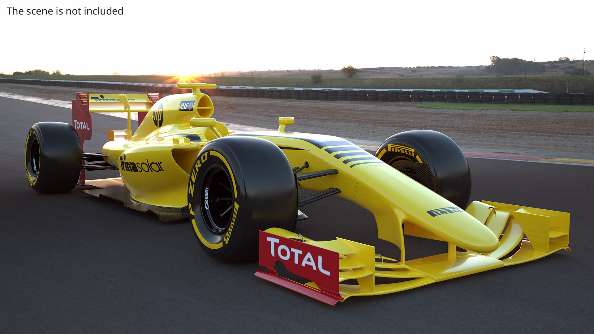 Yellow Formula One Car With Black Aero Trim Rigged 3D - TurboSquid 2498876