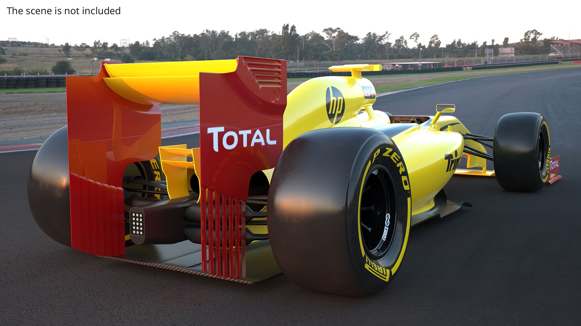 Yellow Formula One Car With Black Aero Trim Rigged 3D - TurboSquid 2498876