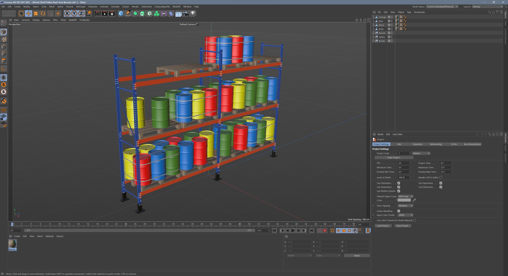 3D Metal Shelf Pallet Rack And Barrels - TurboSquid 2293011