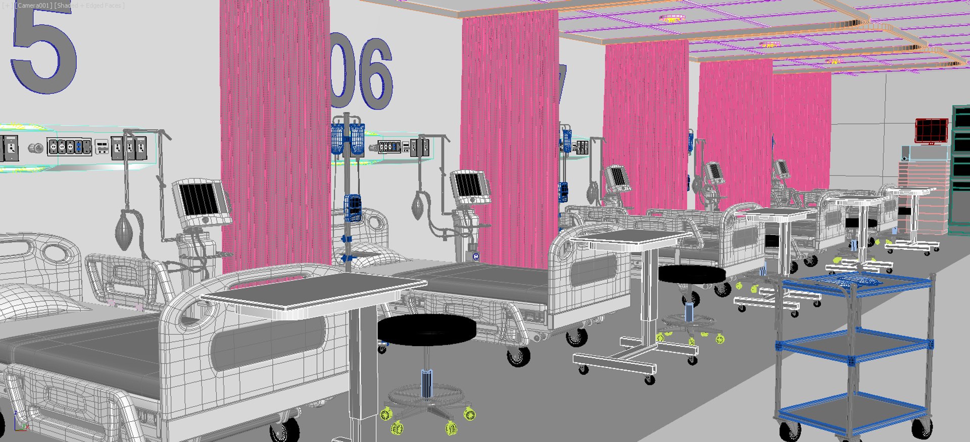 3D Medical Recovery Room Scene - TurboSquid 1548436