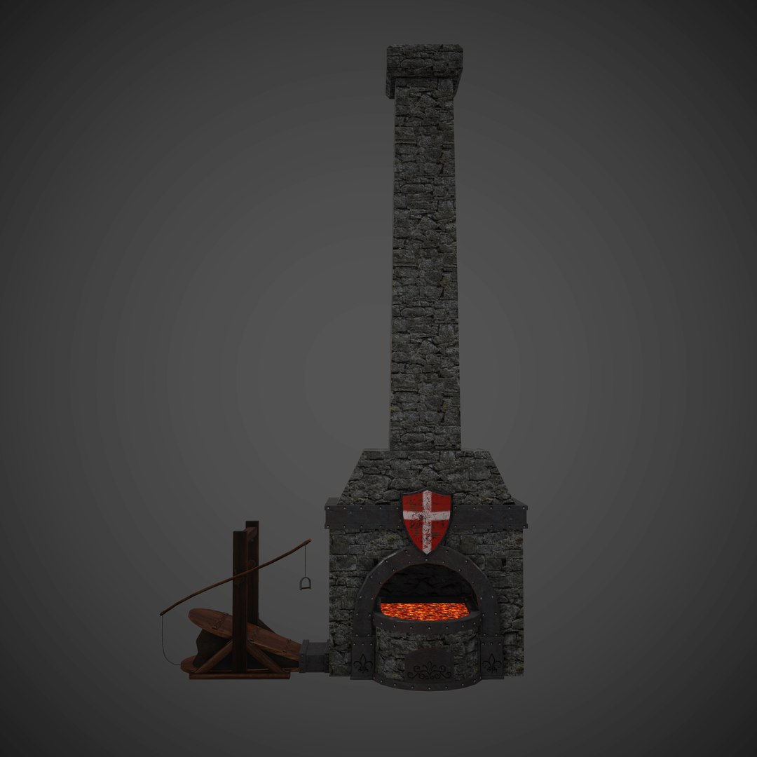 3d model blacksmith smith furnace
