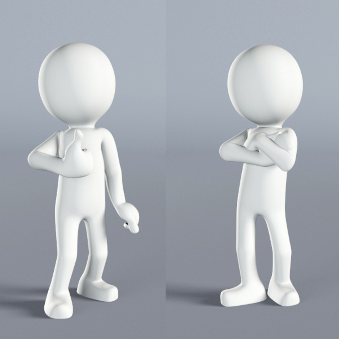 Character White Human Stickman 3d Model